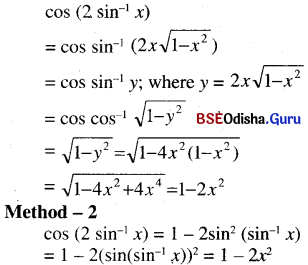 CHSE Odisha Class 12 Math Solutions Chapter 2 Inverse Trigonometric Functions Ex 2 – BSE Odisha